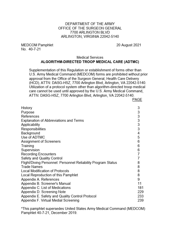 ADTMC Pam 40-7-21 20 Aug 2021 | PDF | Heart Rate | Blood Pressure