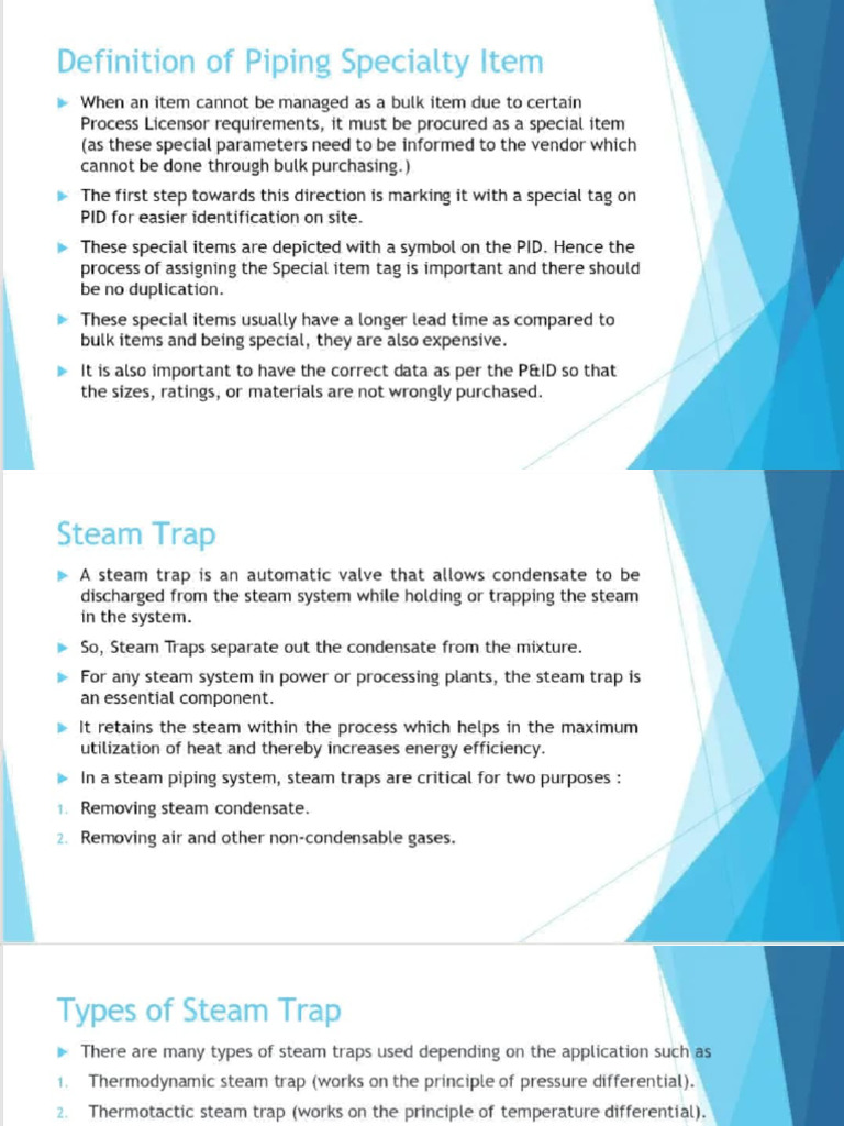 Piping Specialties Item | PDF | Steam | Pump
