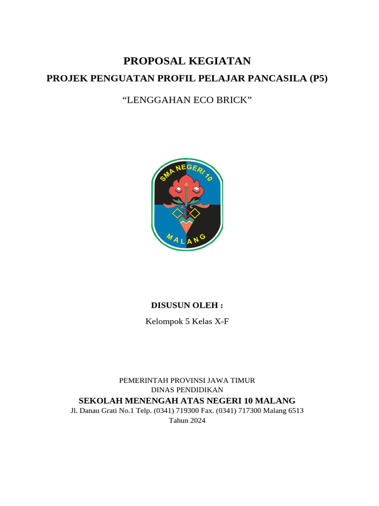 PROPOSAL KEGIATAN P5 | PDF