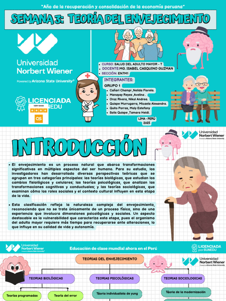 Semana 3 Teorias Del Envejecimiento | PDF | Envejecimiento | Vejez