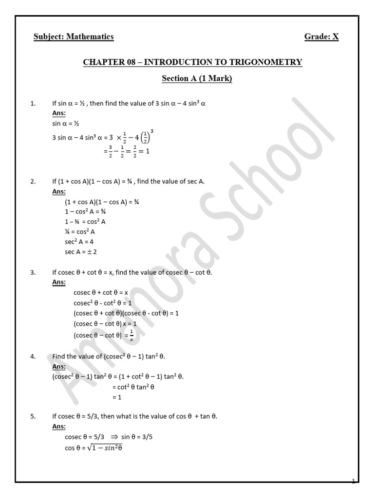 CHAPTER 08 - Introduction To Trigonometry - Ic560210 | PDF | Trigonometric Functions ...