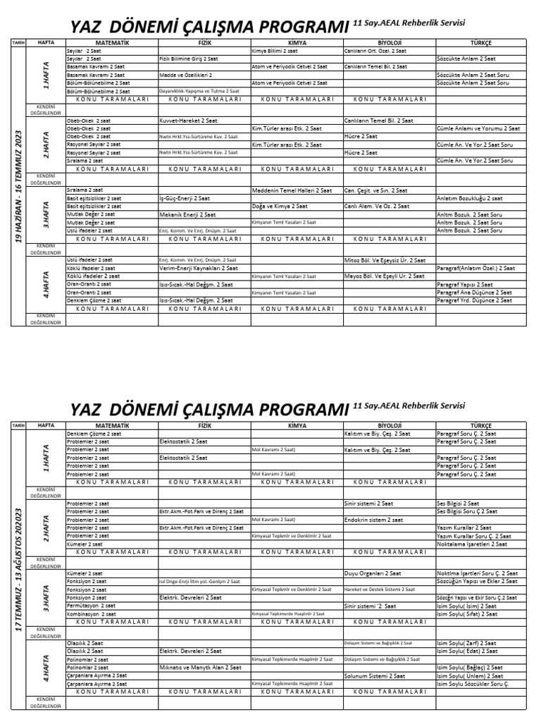 11 Say. YAZ PROGRAMI | PDF