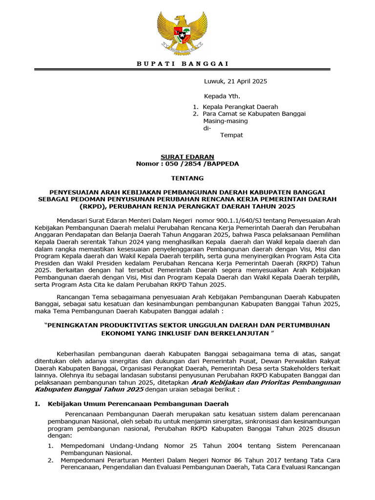 SURAT_EDARAN_PEDOMAN_PENYUSUNAN_RKPD-P_2025_21_apr_2025[1] | PDF