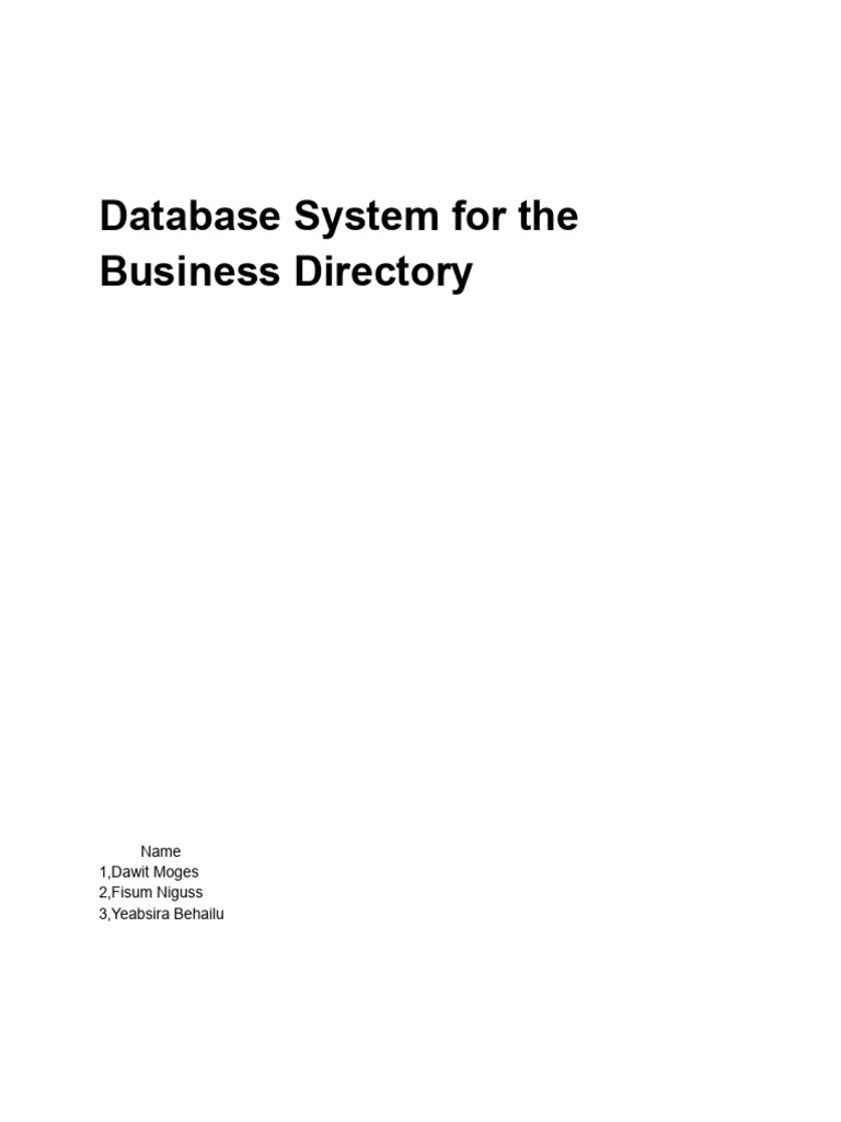 Database System For The Business Directory | PDF | User (Computing) | Password