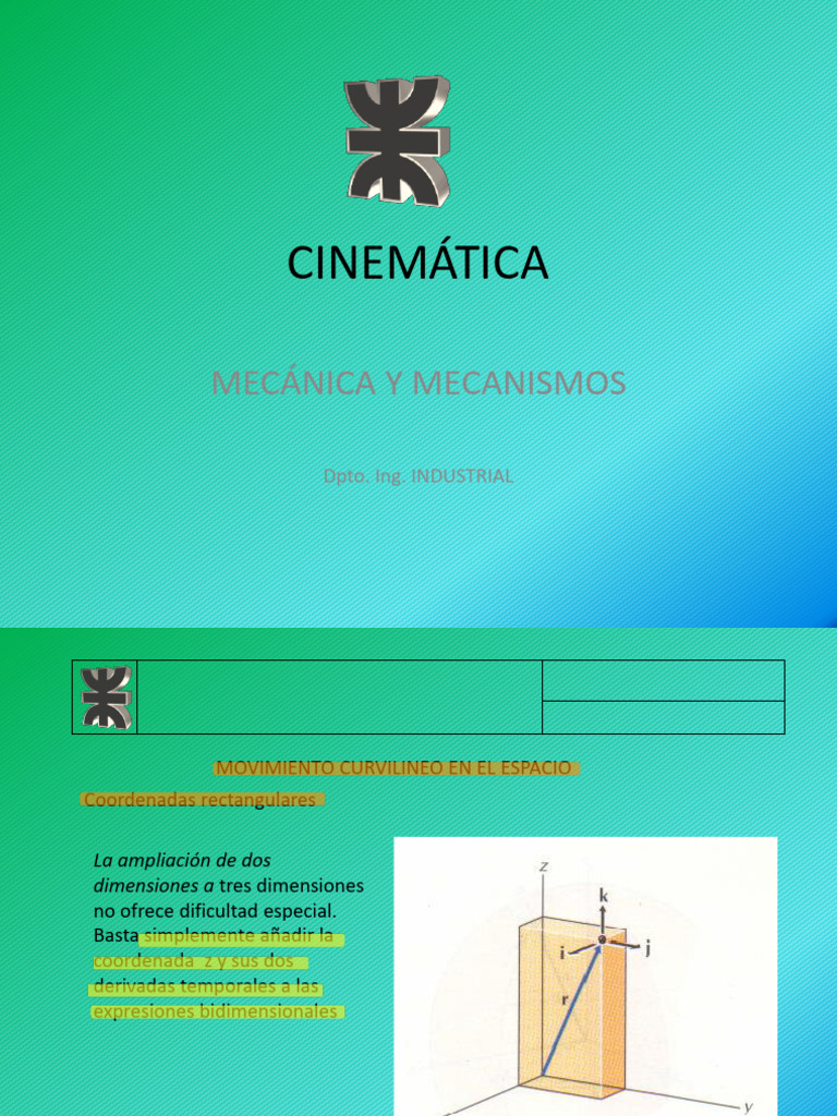 U1-Cinemática - Parte 3 - Movs en El Espacio | PDF | Cinemática ...