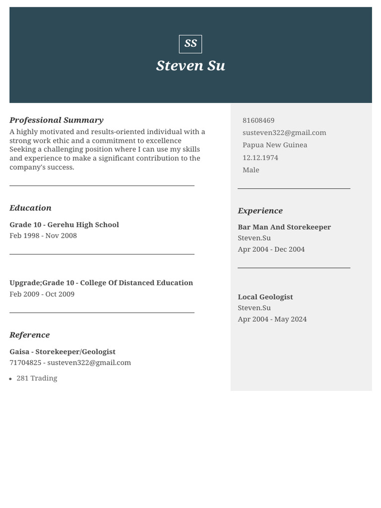 Steven Resume 862 | PDF