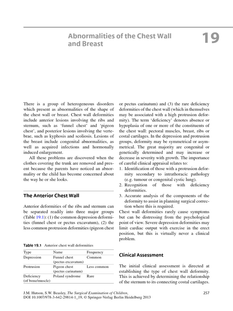 19 Abnormalities of The Chest Wall | PDF | Scoliosis | Breast