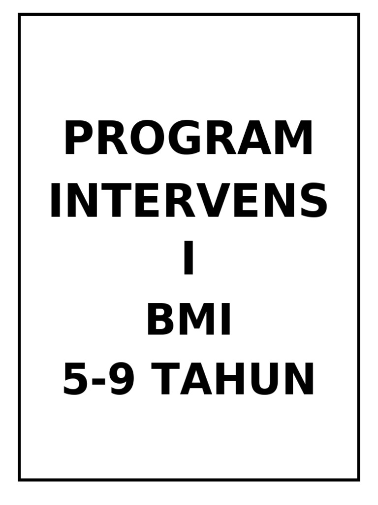 Program Intervensi Bmi 5-9 Tahun | PDF