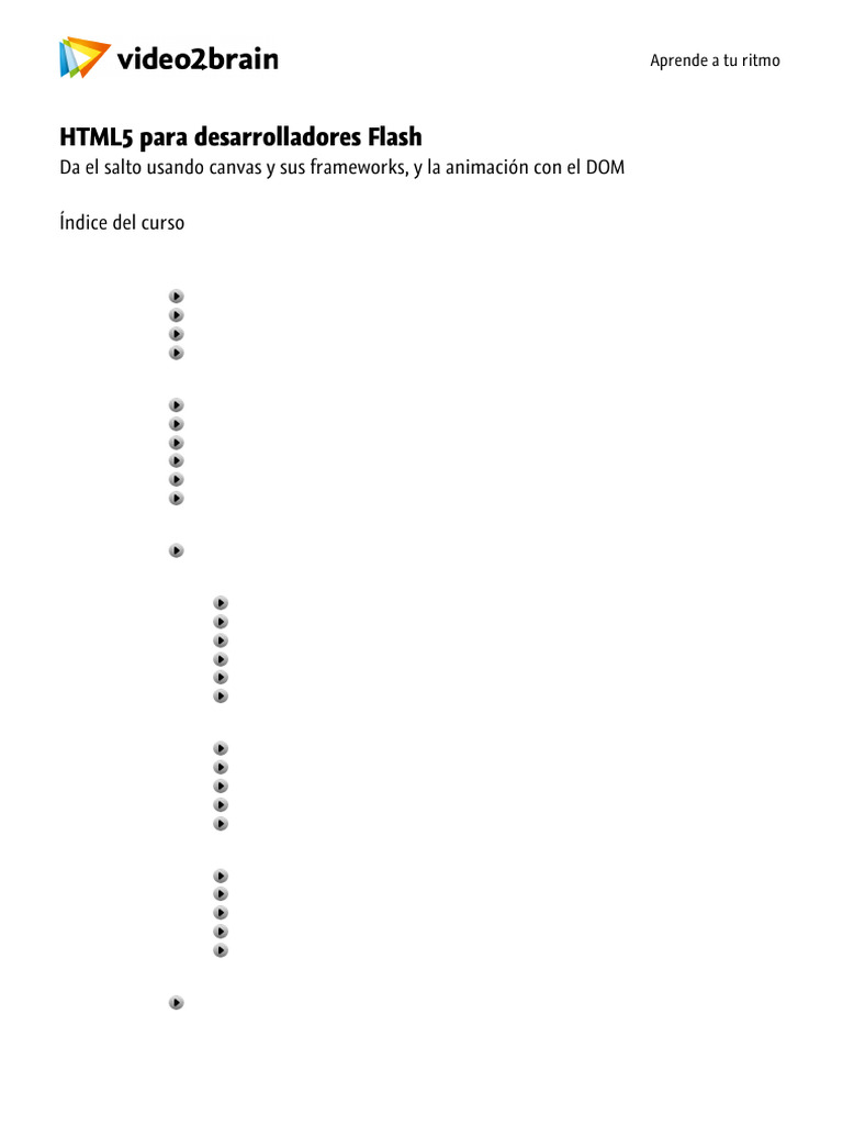 html5_para_desarrolladores_flash_toc | PDF | Adobe Flash | Programación ...