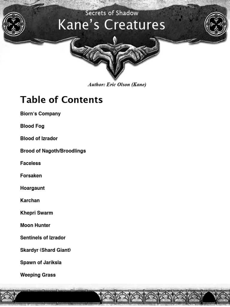 Kane's Creatures | PDF | Dwarf (Dungeons & Dragons) | Predation