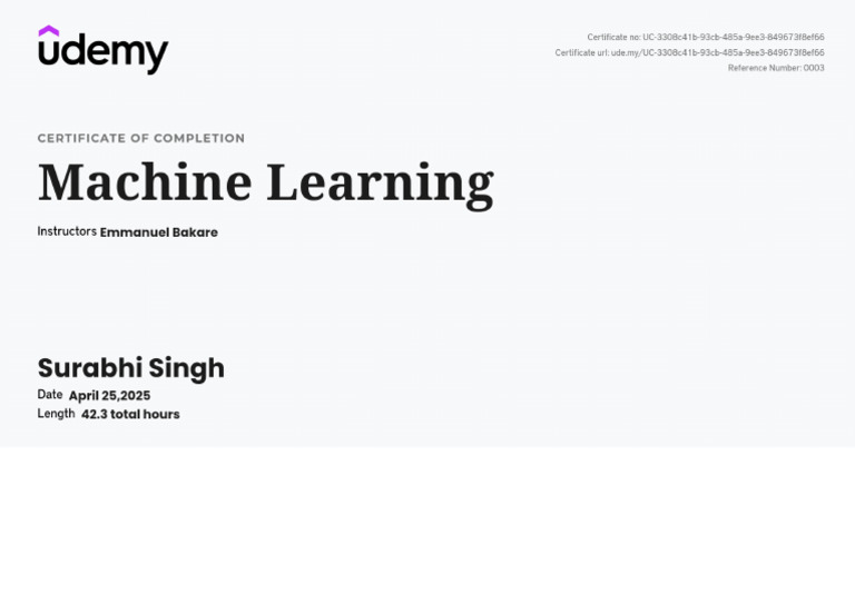 Udemy Certificate | PDF