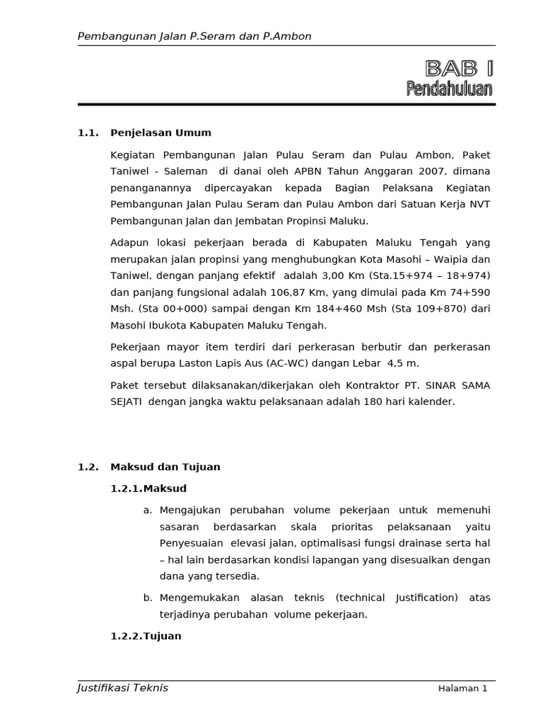 Pembangunan Jalan Pulau Seram-Ambon | PDF