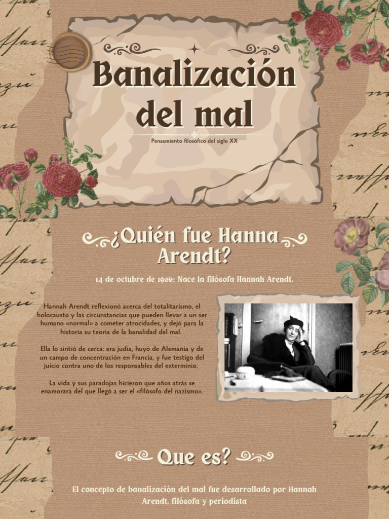 El Concepto de Banalidad Del Mal Describe Cómo El Exterminio Humano Se ...