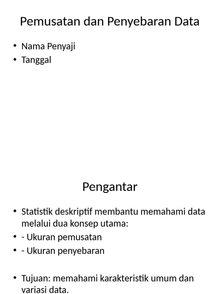 Pemusatan Dan Penyebaran Data | PDF