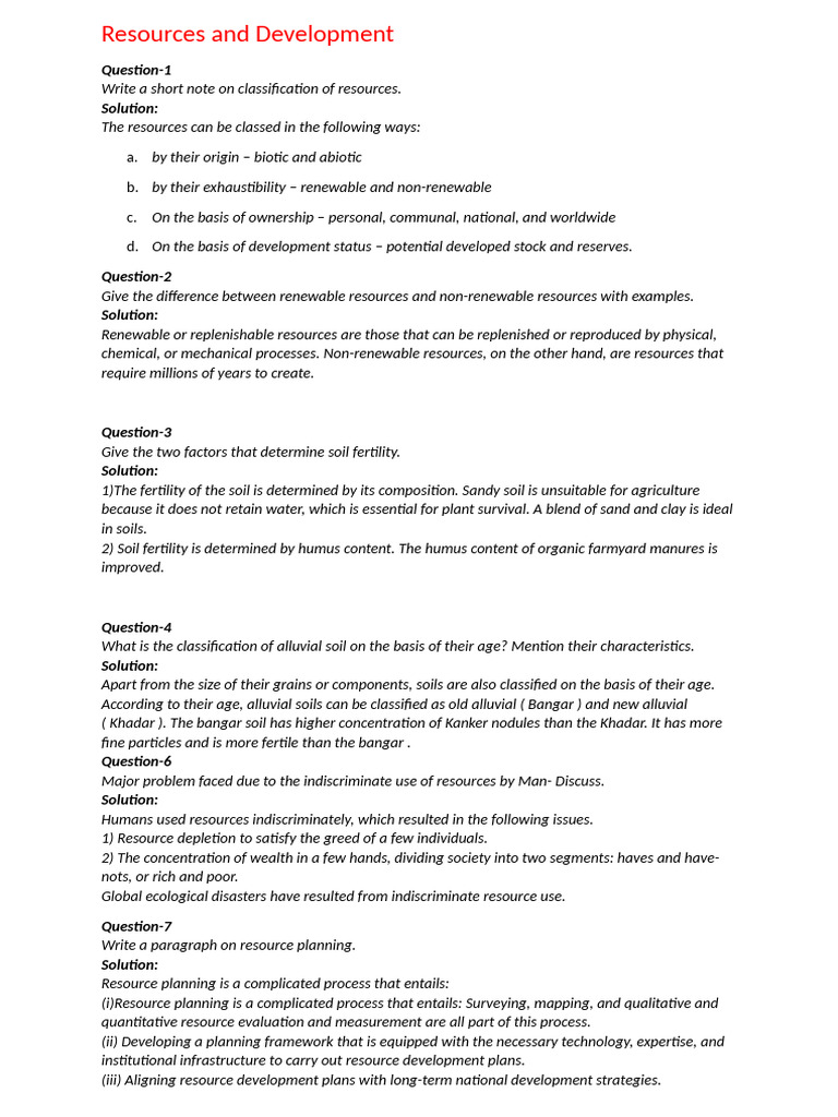 Resources and Development | PDF | Soil | Crop Rotation