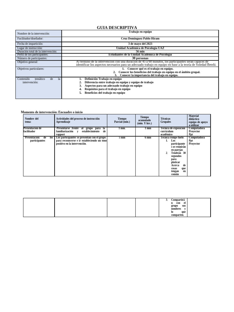 guia descriptiva | PDF