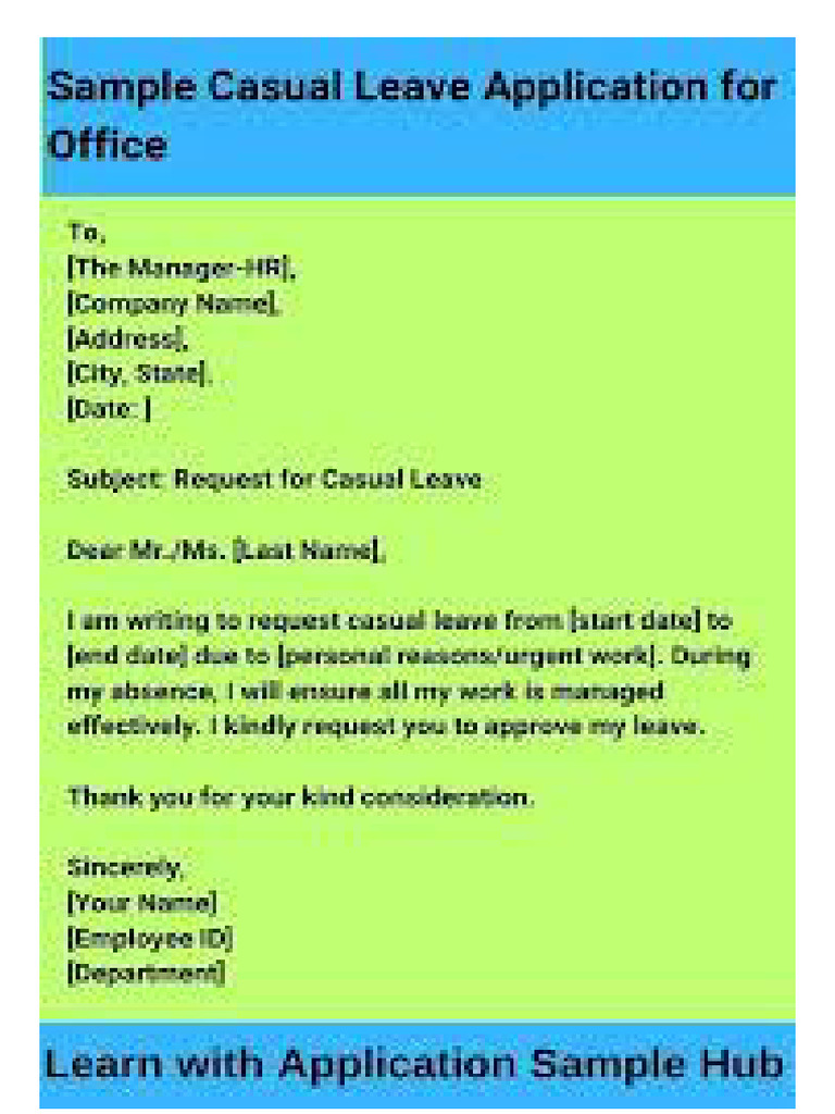 Leave Application 5 | PDF