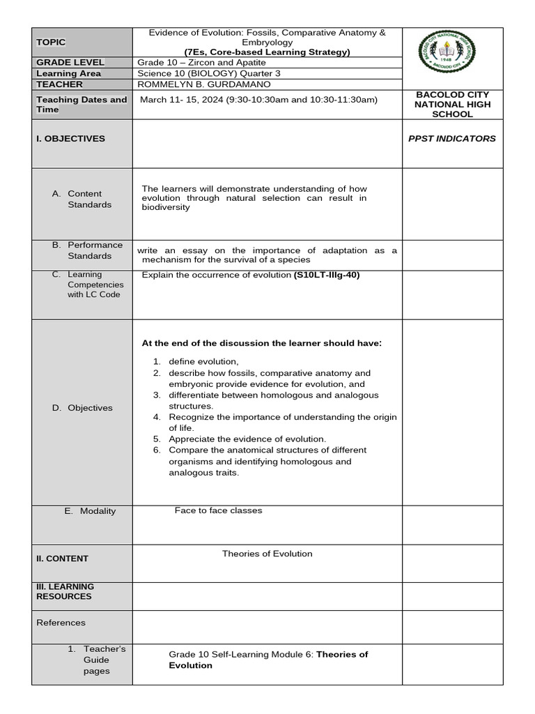 G10 Theories of Evolution | PDF | Natural Selection | Evolution
