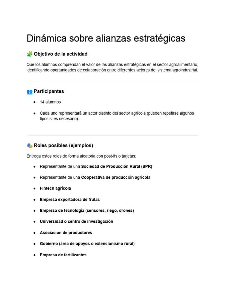 Dinámica Sobre Alianzas Estratégicas | PDF | Business | Economias