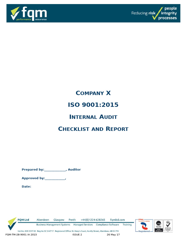 ISO Clause Based Audit Checklist 1 | PDF | Quality Management System ...