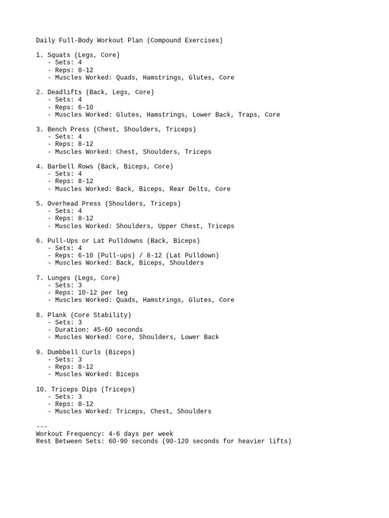 Full Body Workout Plan | PDF