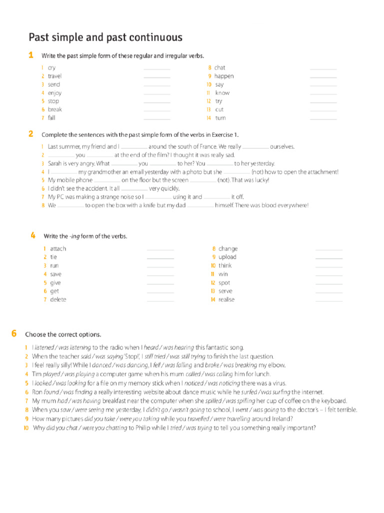 Past Progressive Quiz | PDF