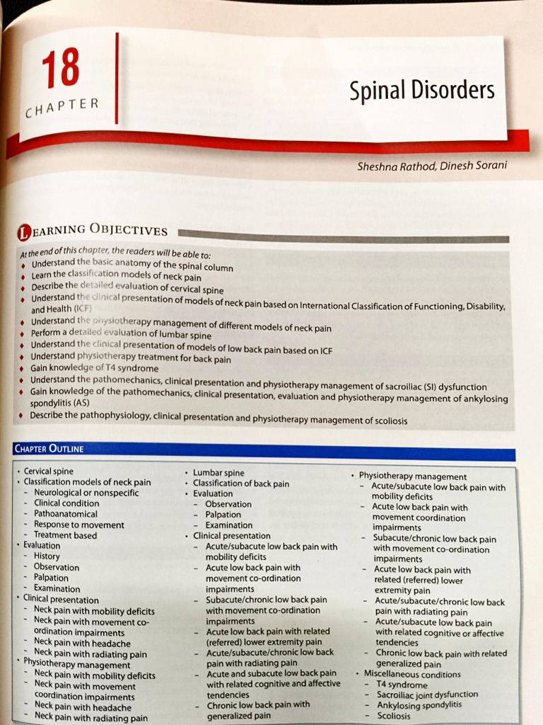 Spinal Disorders | PDF | Anatomical Terms Of Motion | Vertebral Column