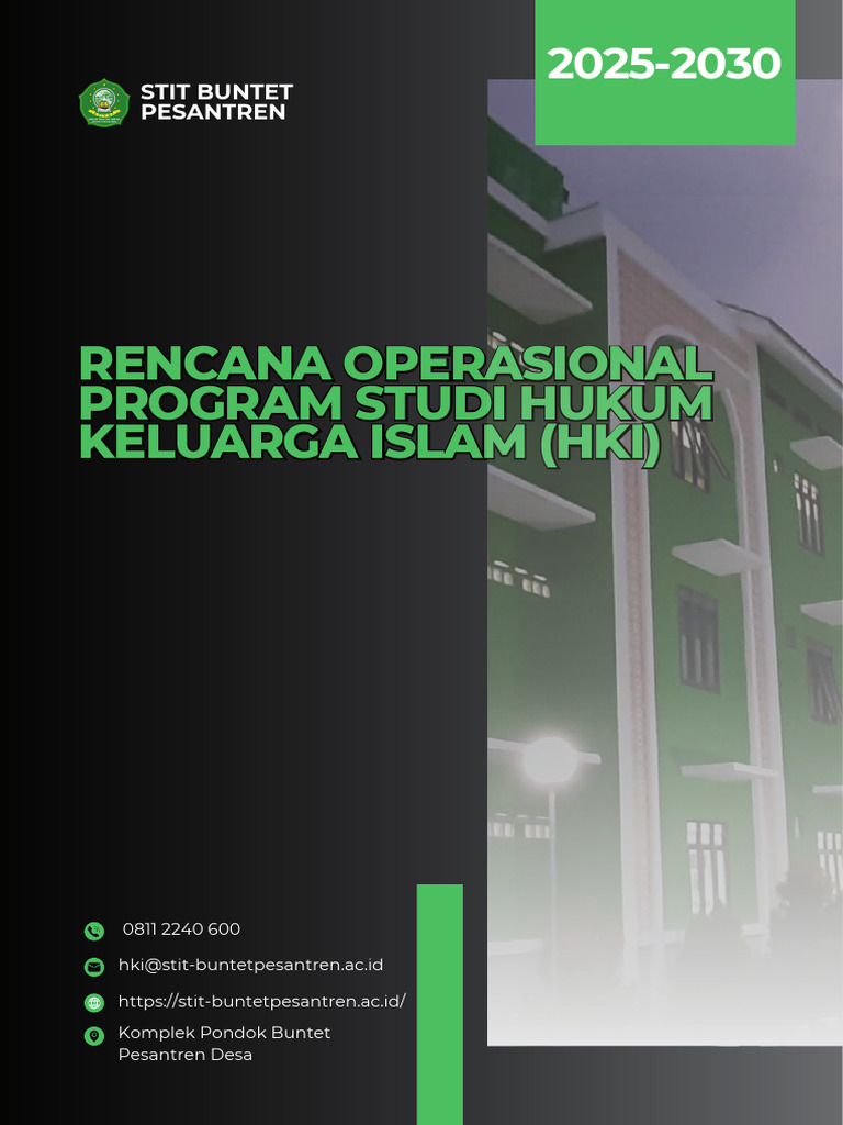 Rencana Operasional Program Studi Hukum Keluarga Islam (HKI) Cover | PDF
