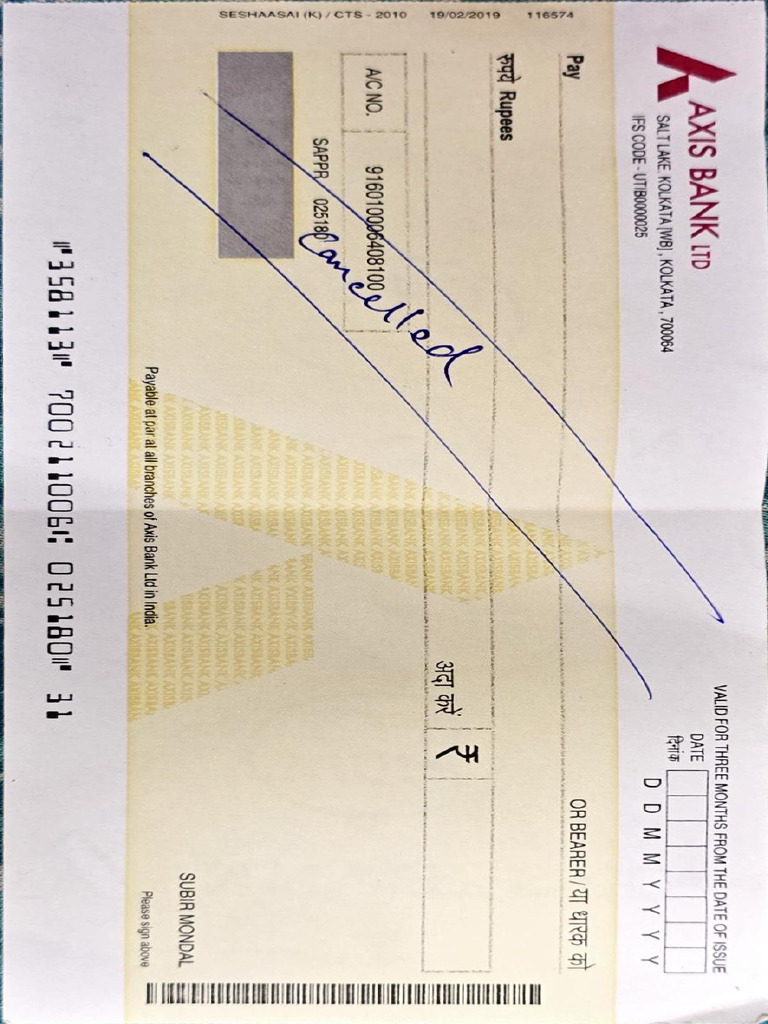 Cancelled Cheque | PDF