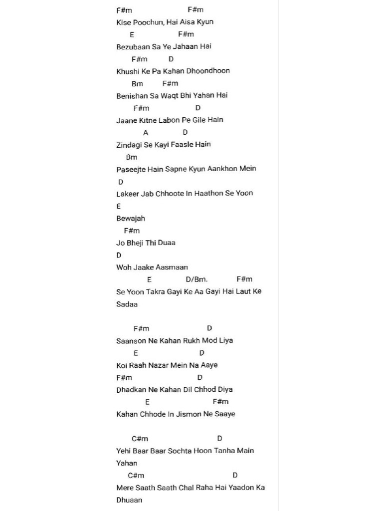Dua Chord Charts | PDF