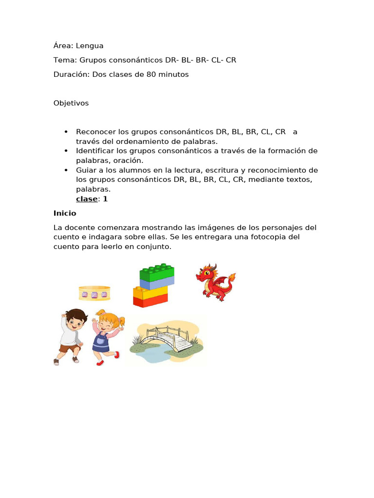 Grupos Consonánticos: DR, BL, BR, CL, CR | PDF | Comunicación humana ...