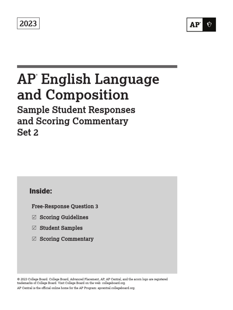 2023 AP English Language Scoring Guide | PDF | Argument | Rhetoric