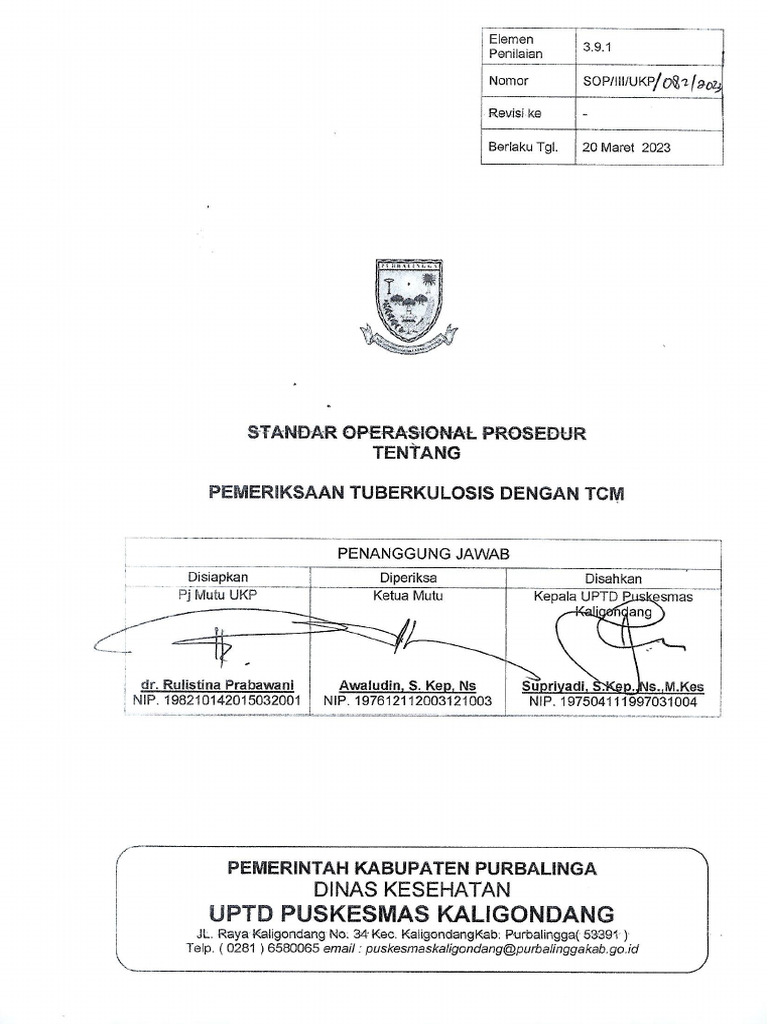 3.9.1 C SOP Pemeriksaan TB Dengan TCM | PDF