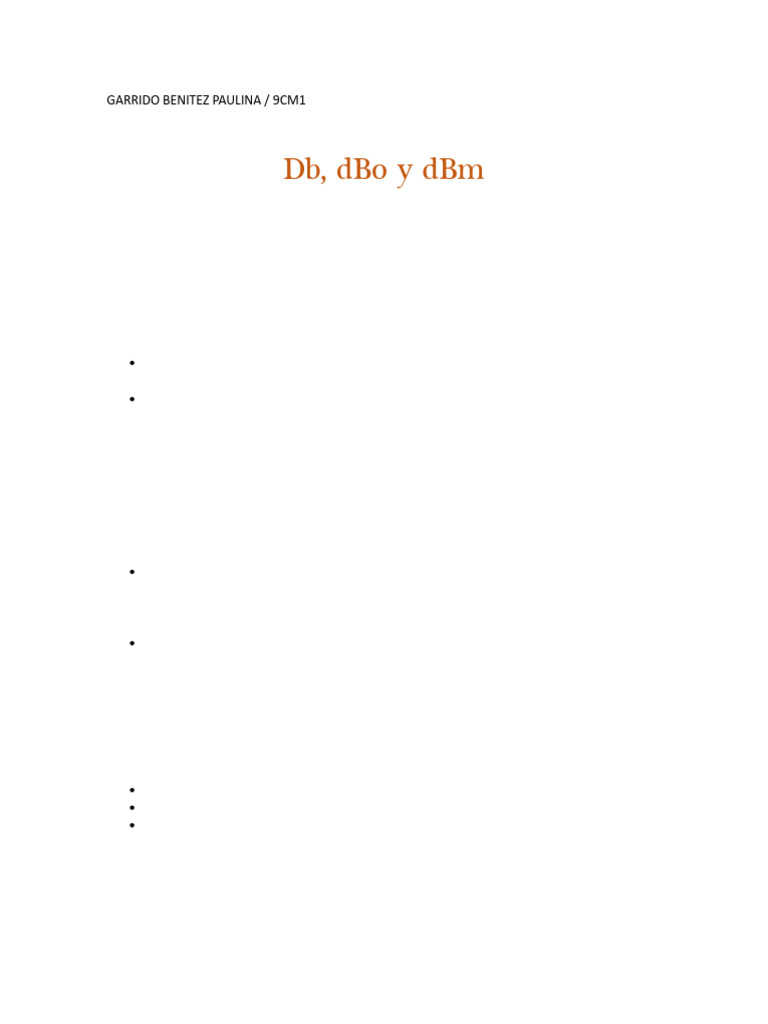 DB, dB0 y DBM | PDF | Decibel | Vatio