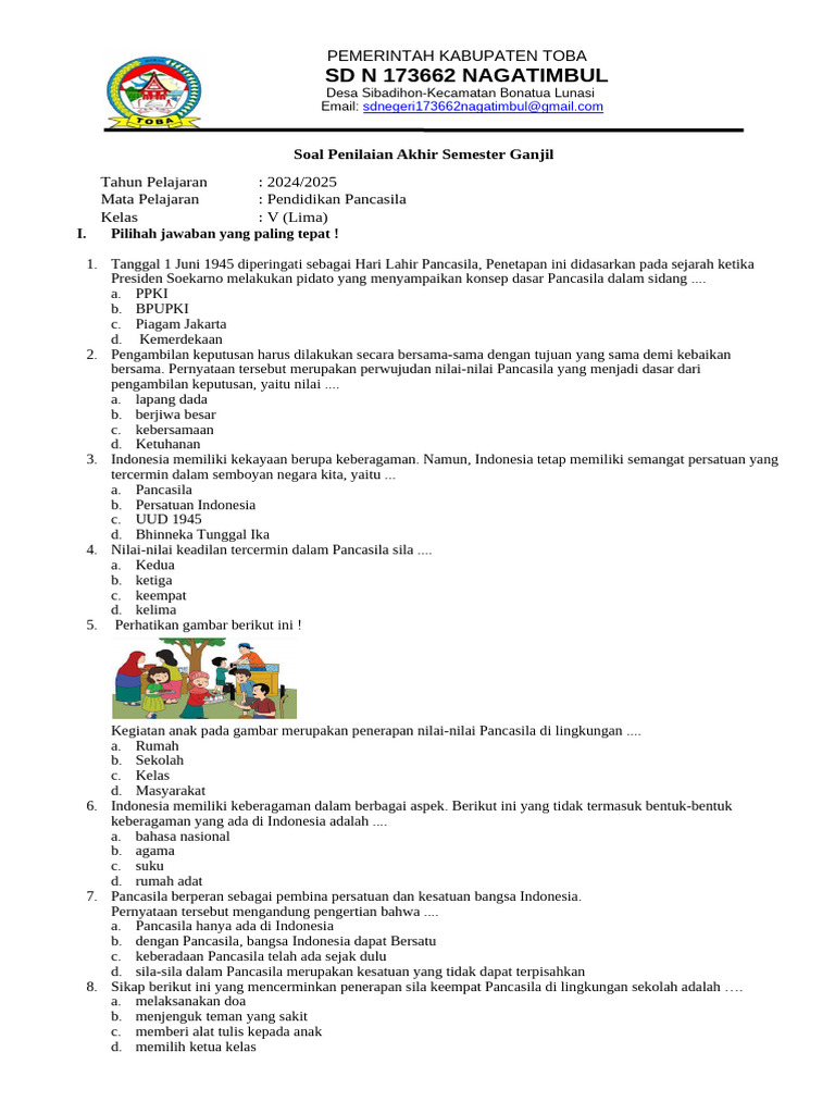 SAS Pendidikan Pancasila Kelas 5 Real | PDF