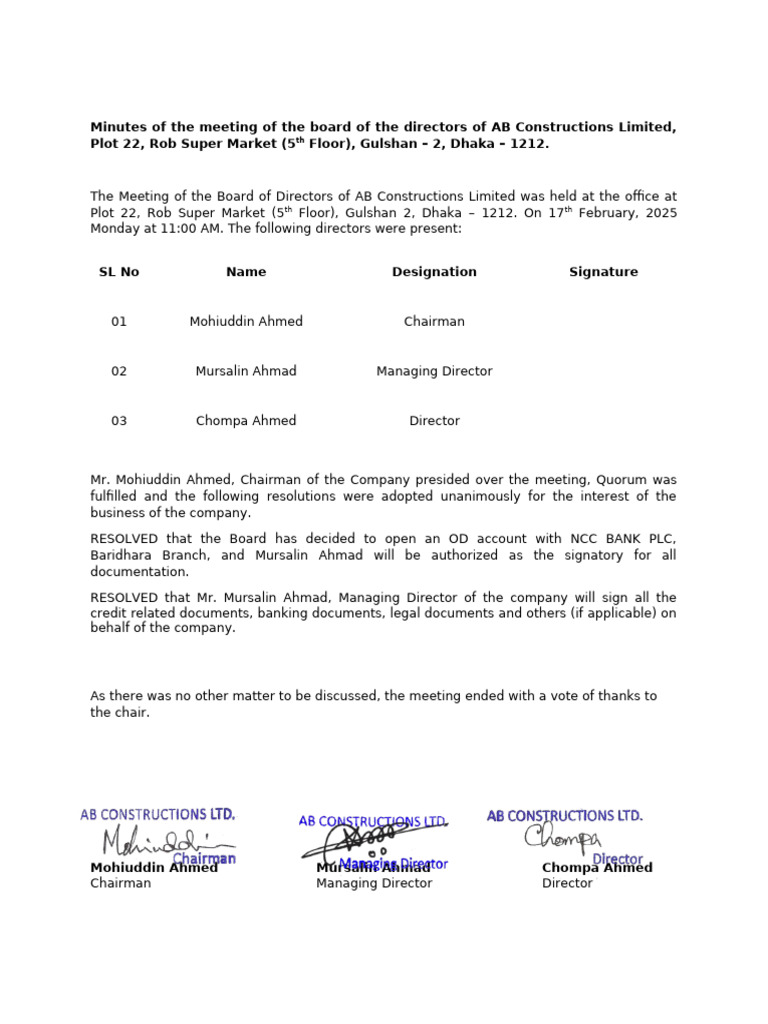 Board Reso. NCC Bank | PDF