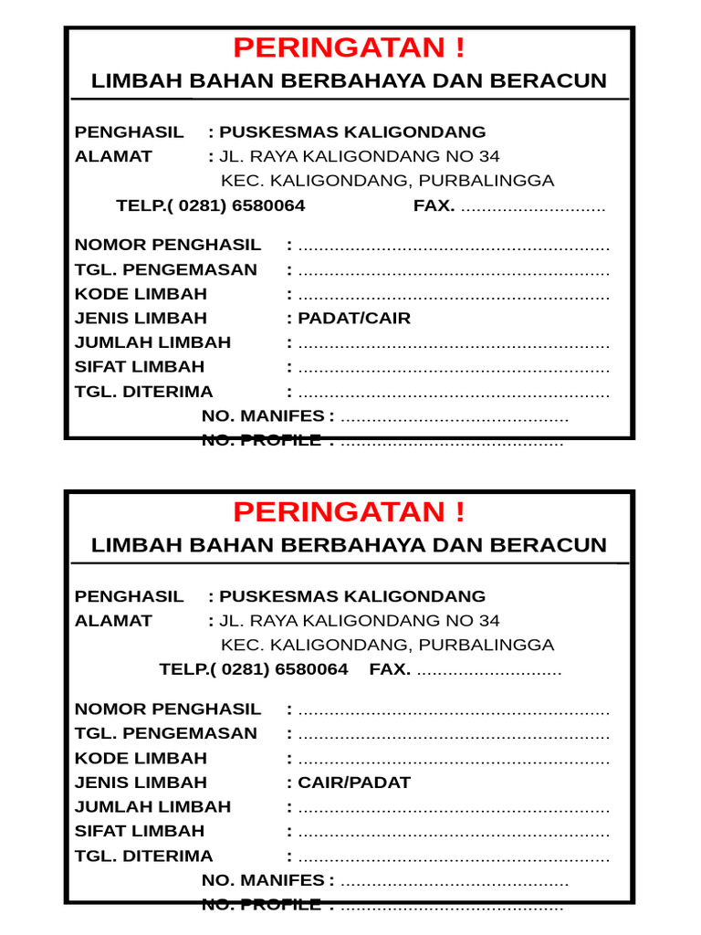 Label Pemusnahan Obat | PDF