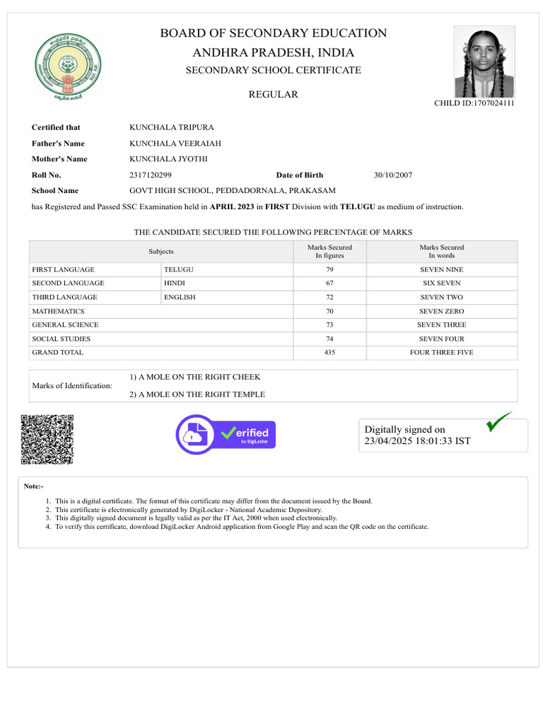 Org - Bseap SSCER 2317120299XX2023XXR | PDF