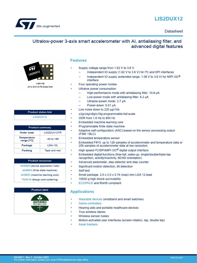 Lis 2 Dux 12 | PDF | Sensor | Capacitor