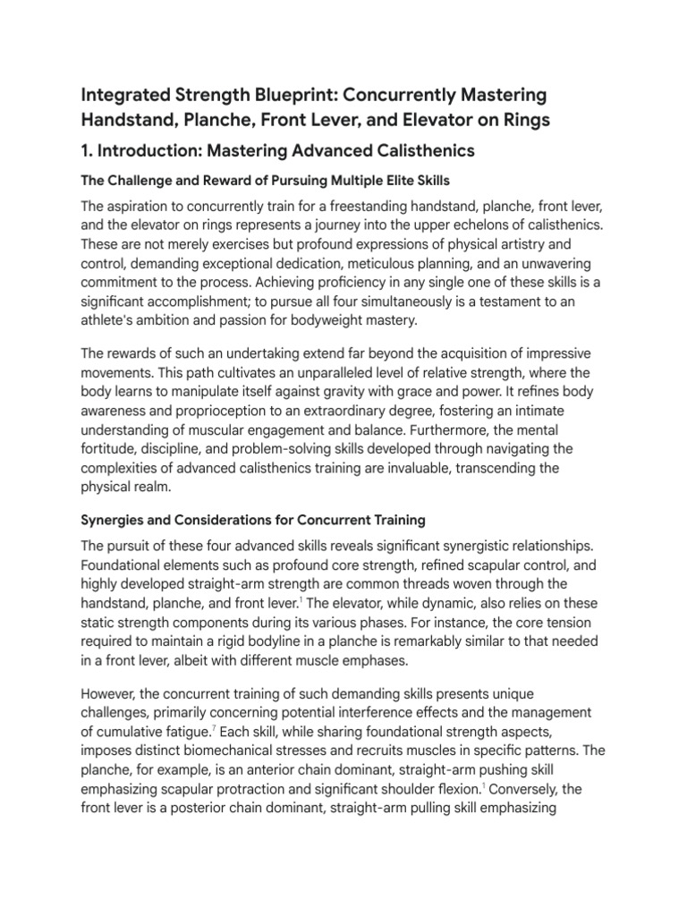 Elevator, Planche & Front Lever Guide | PDF | Elbow | Anatomical Terms ...