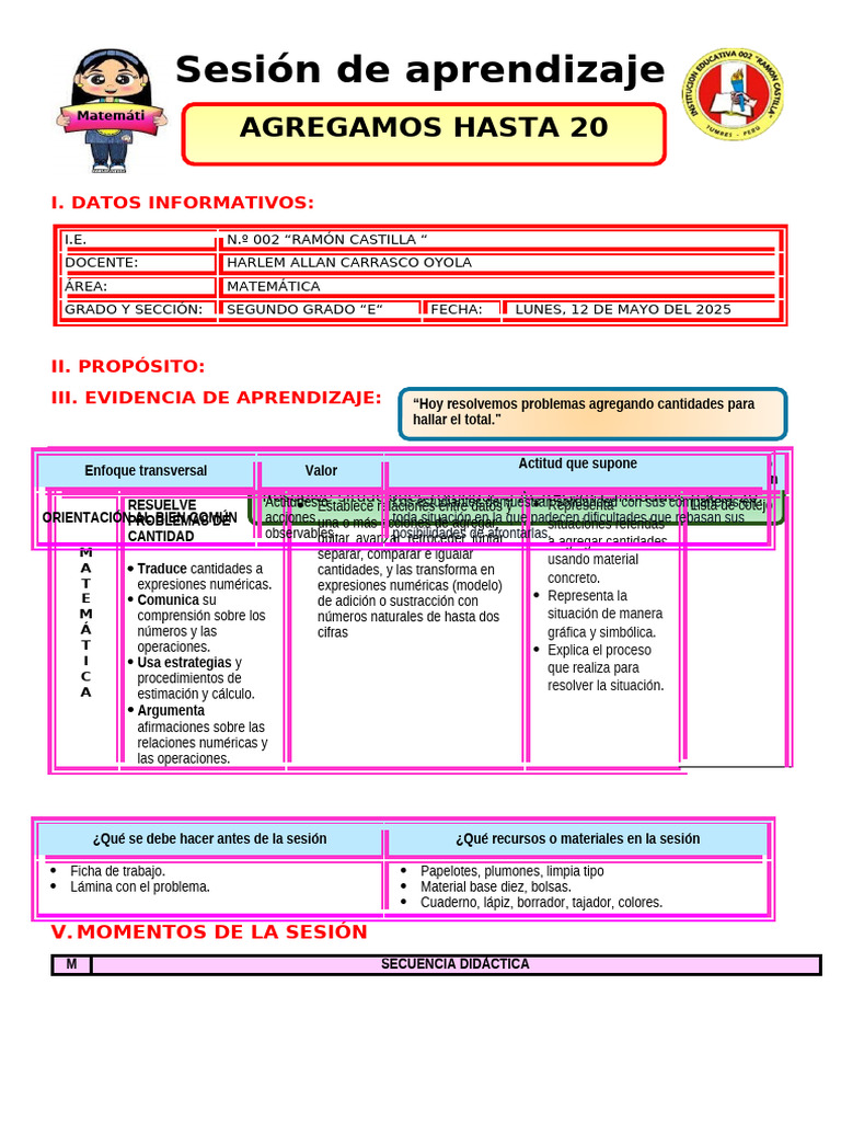 Sesión 04 Agregamos Hasta 20 | PDF | Evaluación