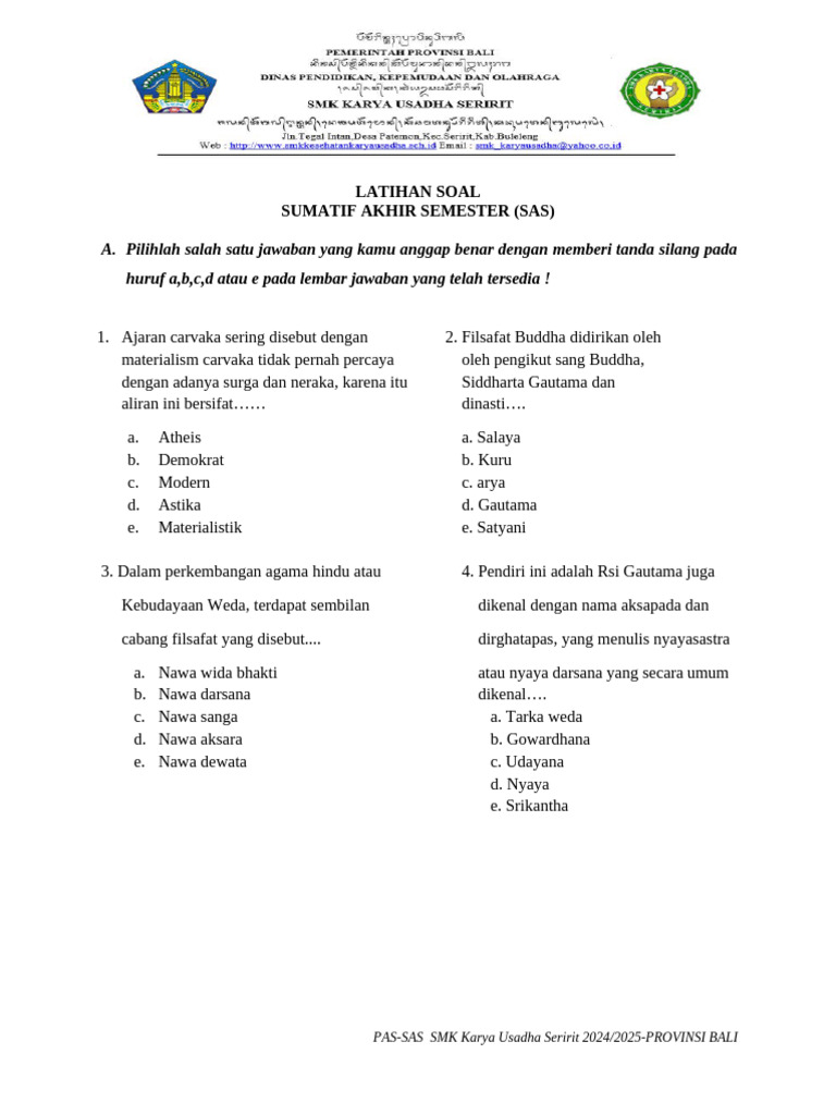 Latihan Soal Xi | PDF