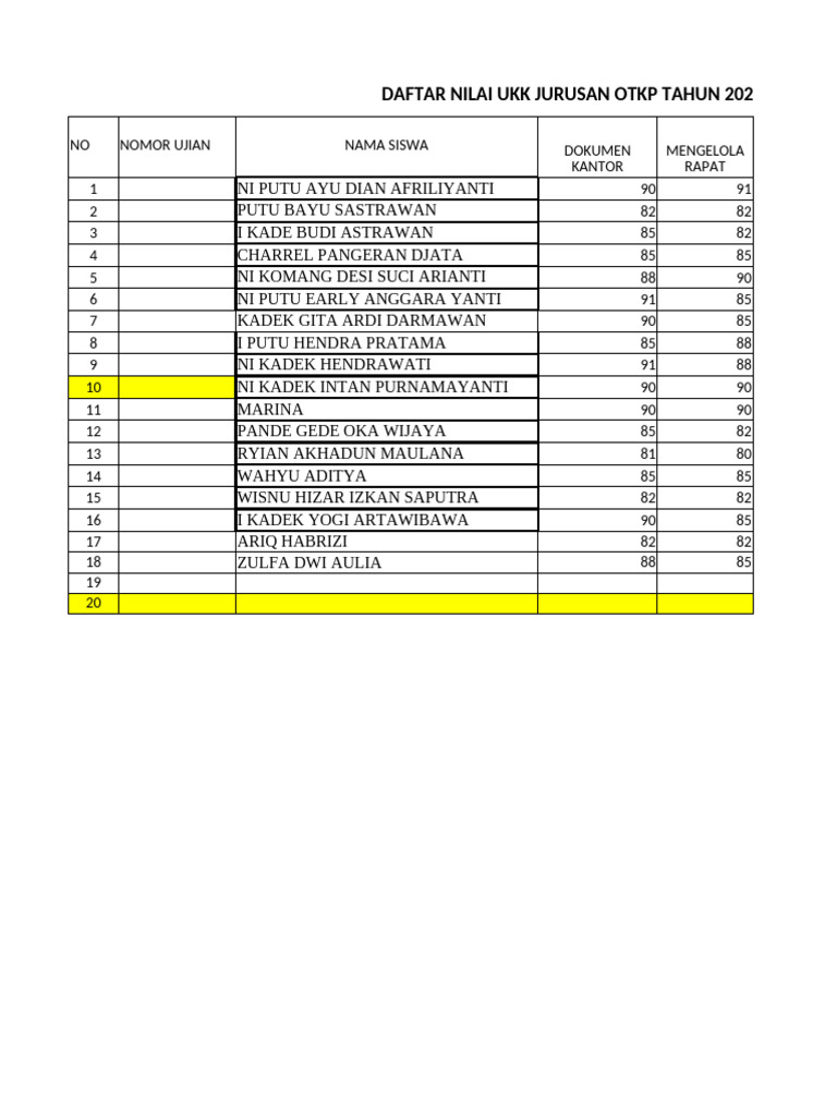NILAI UKK OTKP 2025 (Version 1) | PDF