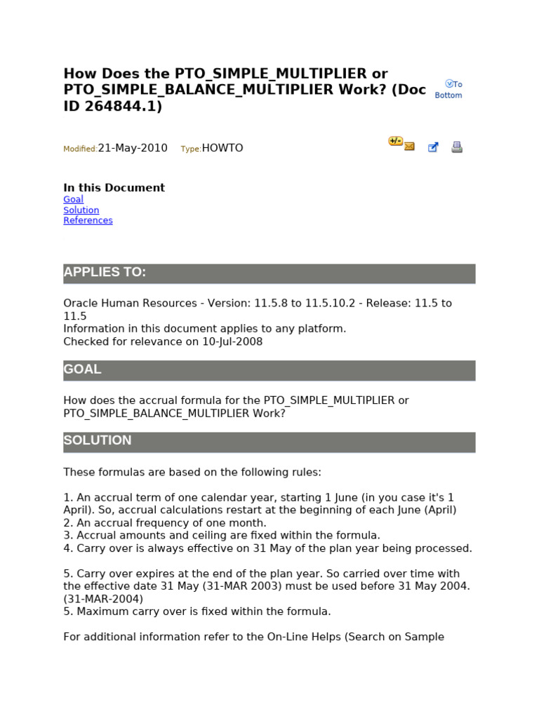 How Does The PTO - SIMPLE - MULTIPLIER or PTO - SIMPLE - BALANCE ...