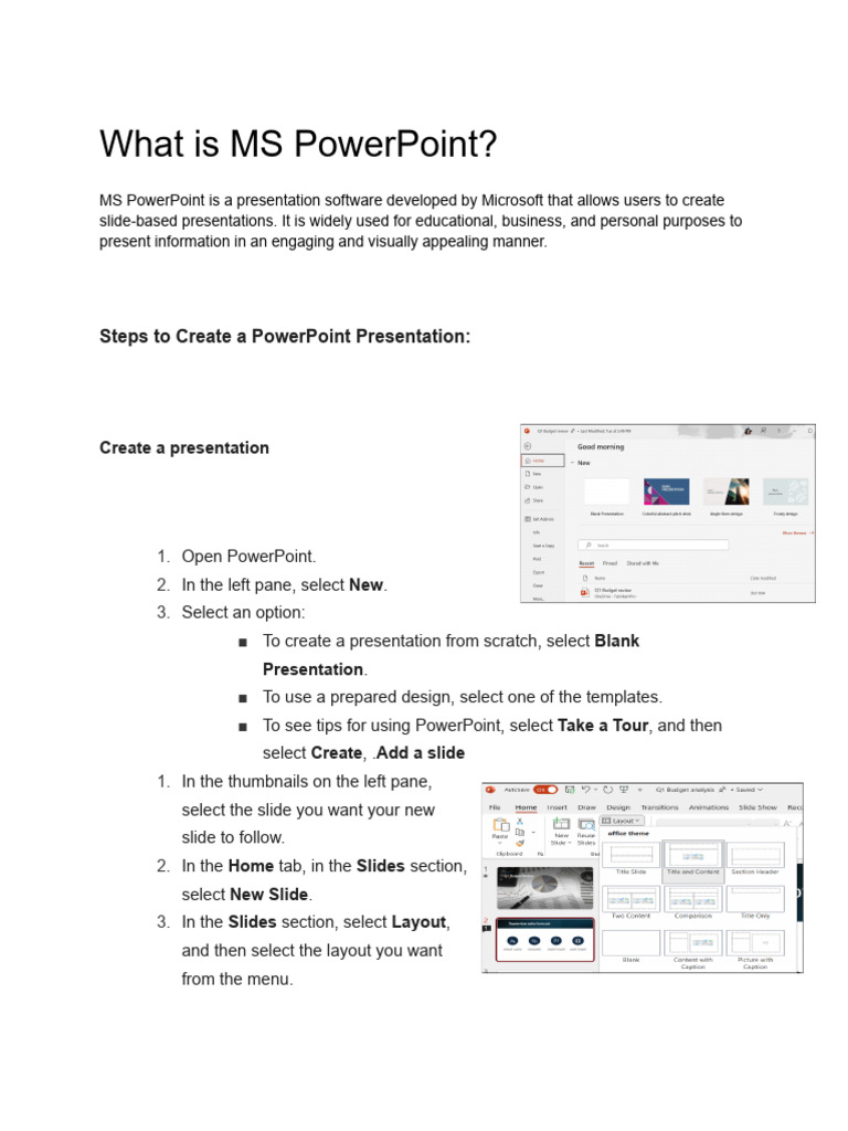 PowerPoint Presentation Creation Guide | PDF | Microsoft Power Point ...