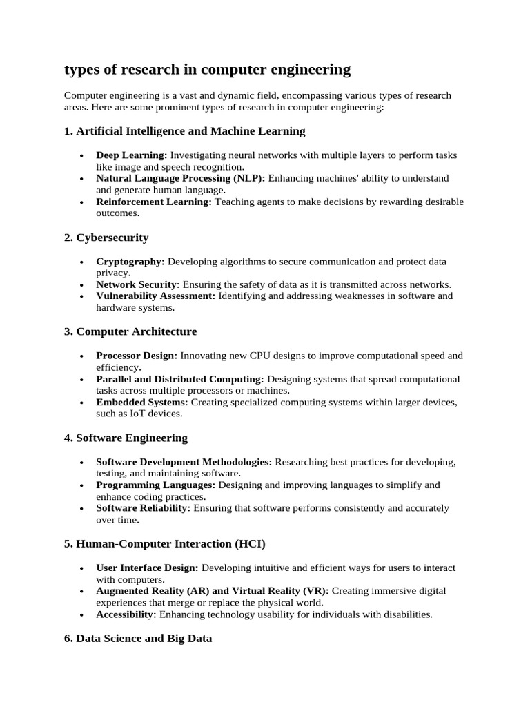 Research Areas in Computer Engineering | PDF | Augmented Reality ...