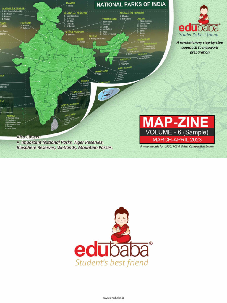 Edubaba Mapzine Vol 6 Sample National Park Tiger Reserves Biosphere ...