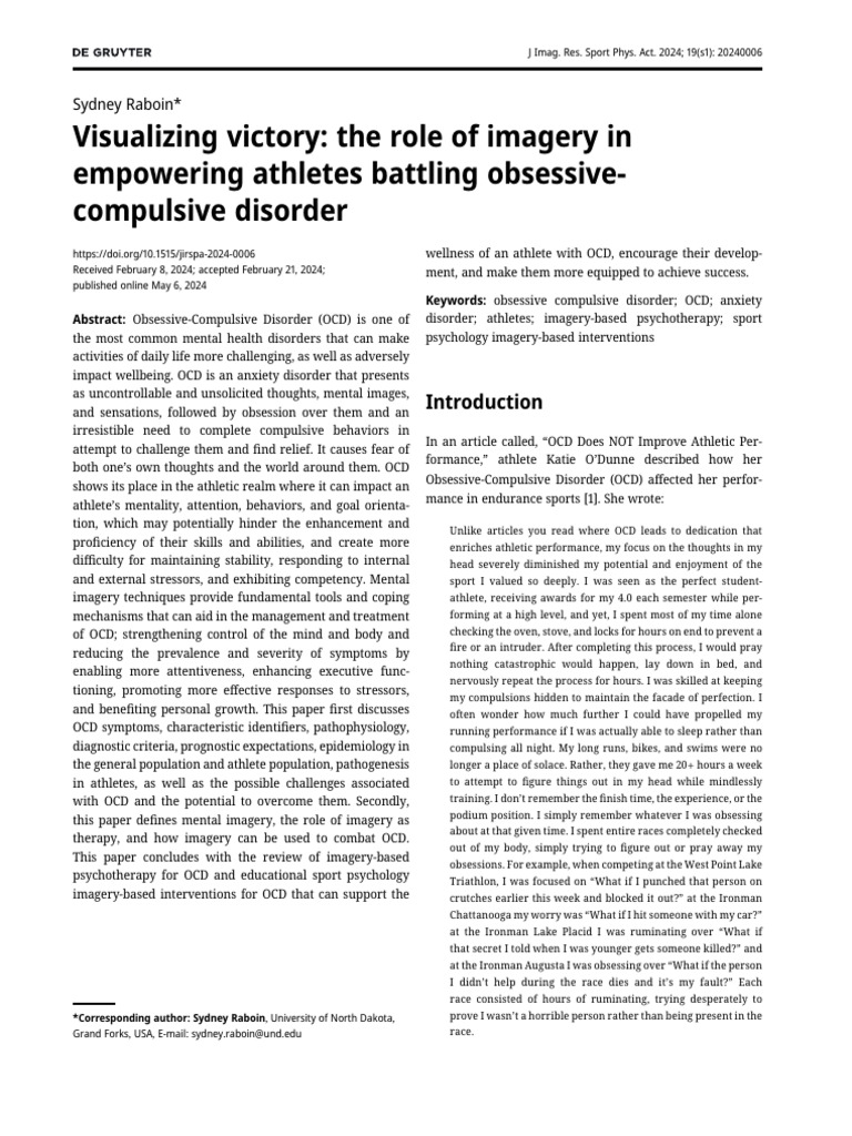 Visualizing victory the role of imagery in empowering athletes battling ...