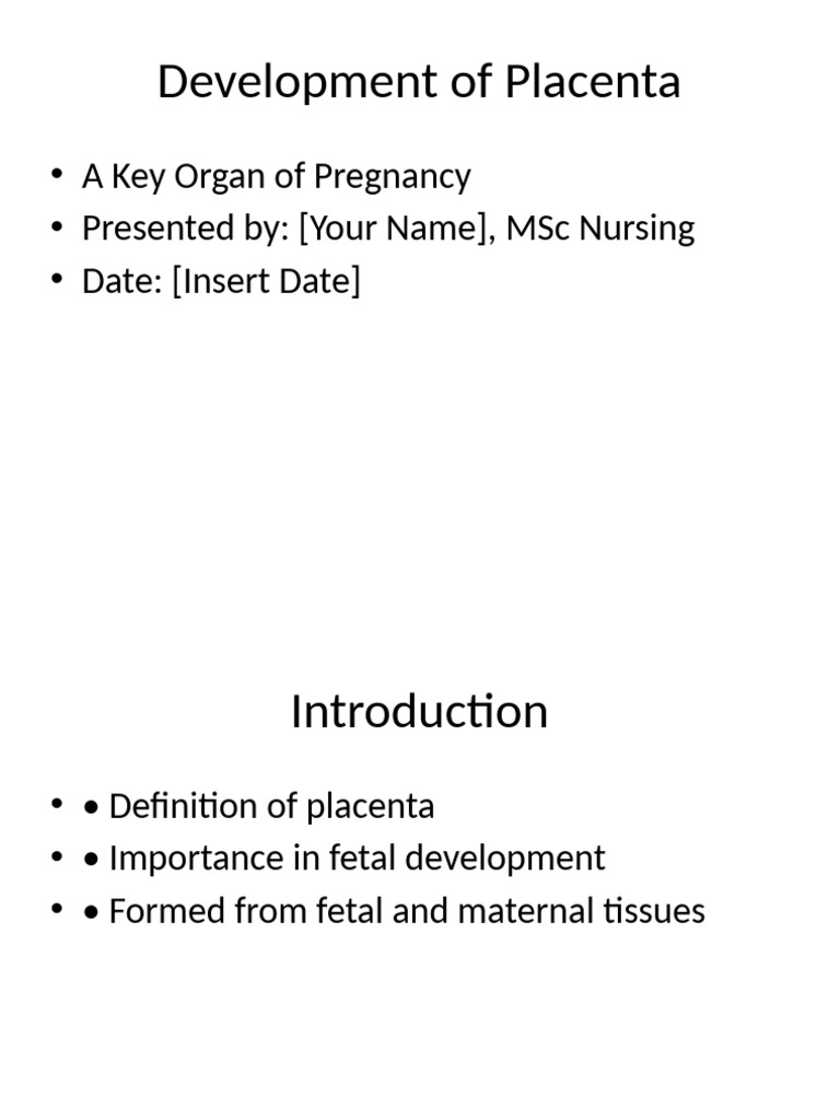 Placenta Development Presentation | PDF