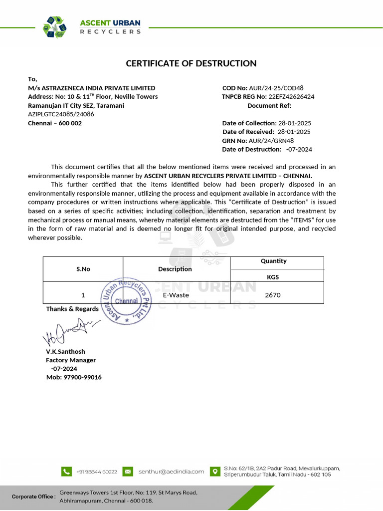 Astrazeneca Chennai 48 | PDF